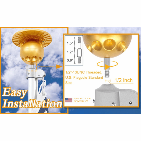Solar Flagpole Beacon Light