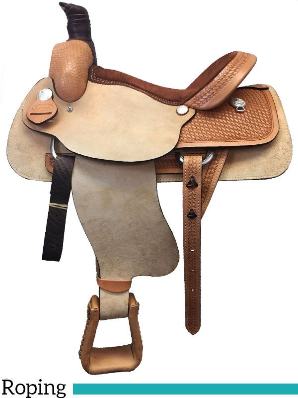 15" to 17" Dakota Roughout Roping Saddle 502