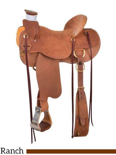 15" to 17" Circle Y Plains Rancher Roughout Hardseat Saddle 1133