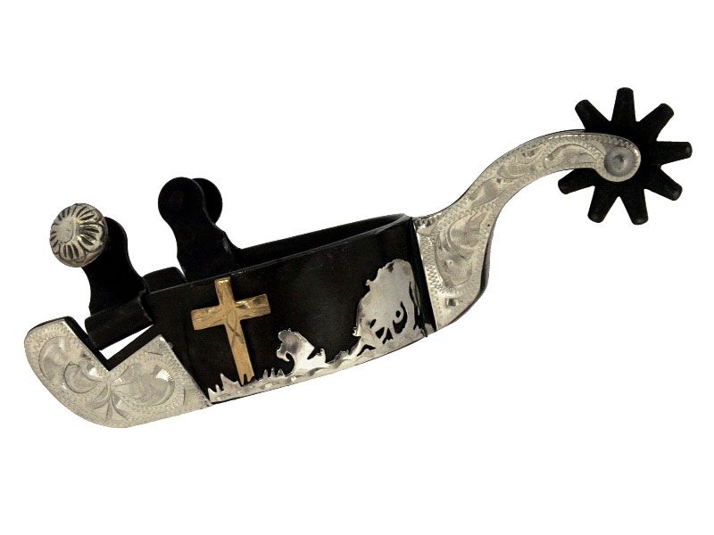 Kelly Silver Spurs with Reverent Design Antique Brown ssjt 78-9988