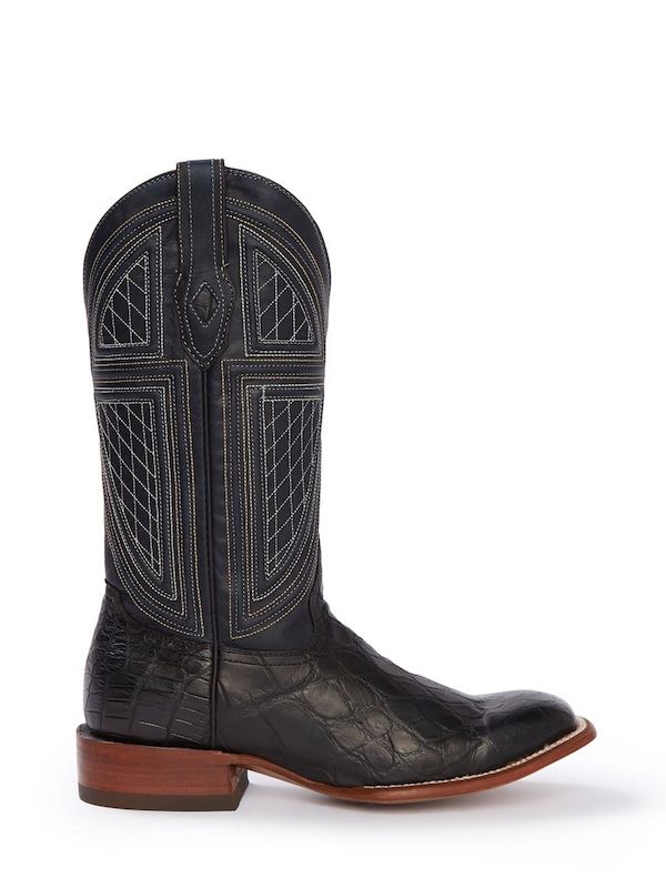 Men's Stetson Black Falls Alligator Cowboy Boots 1852-0416