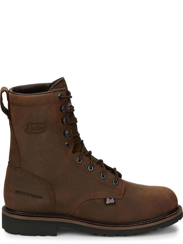 Men's Justin Waterproof Lace-Up Steel Toe Work Boot SE961
