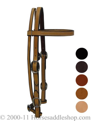 Rocking R Cowboy Headstall 200HSR with Split Reins