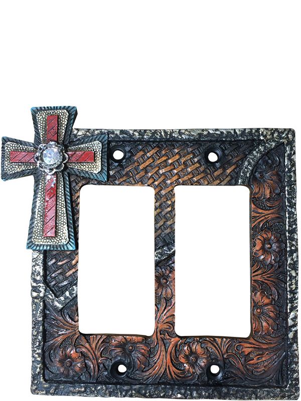 Western Moments Cross Double Switch Plate 94307 ZDS