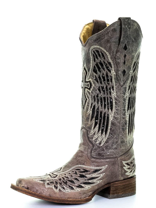 Women's Corral Brown/Black Wing & Cross Sequence Boots A1197