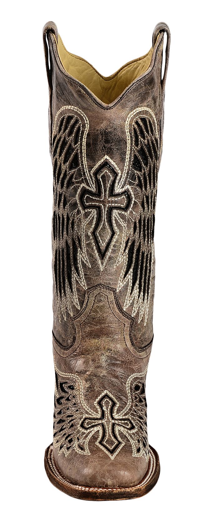 Women's Corral Brown/Black Wing & Cross Sequence Boots A1197