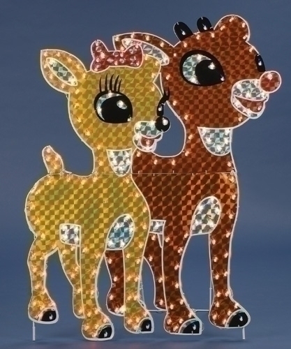 Rudolph Lighted Yard Art 4 foot tall Clarice & Rudolph- SOLD OUT