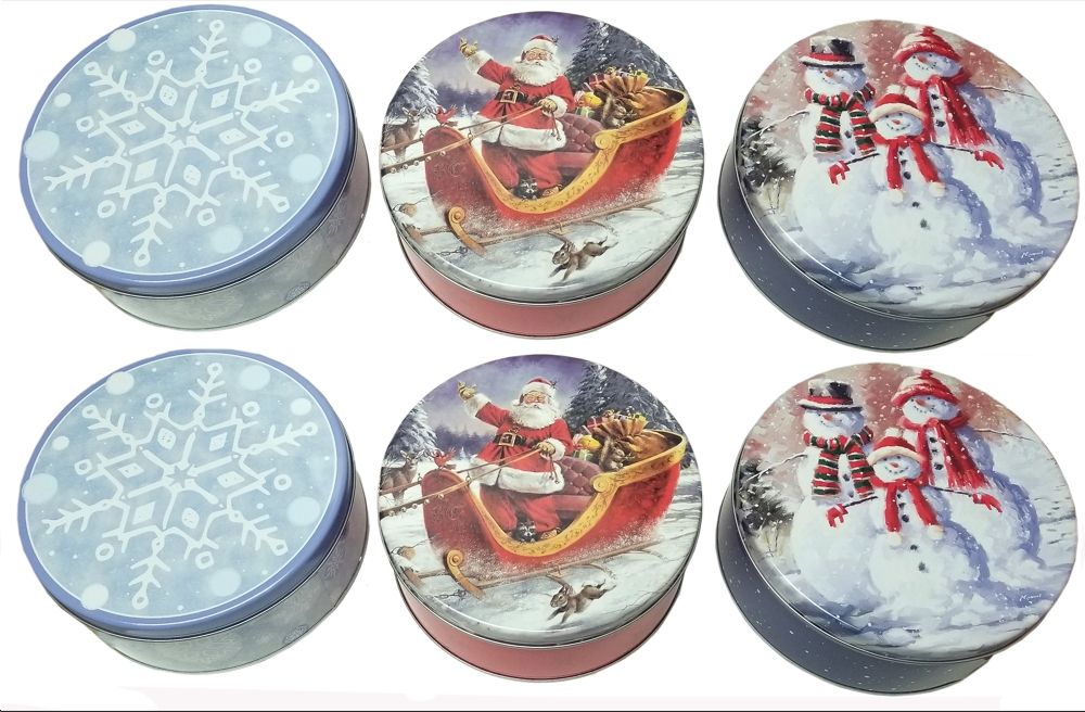 6 Pack Cookie 2 lb Round Tins (6 tins) - Item # AMZ19-29