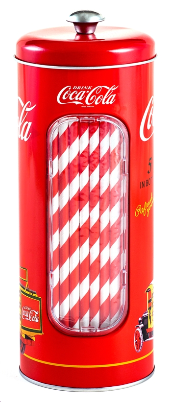 Coke Straw Canister Tin (12 tins per pack) - Item # 771517-12