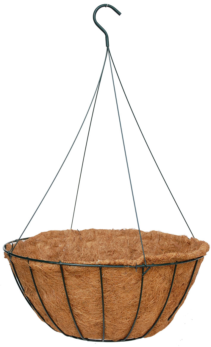 18" COCO BASKET WITH WIRE HANGER - GROWER CASE OF 15 BASKETS