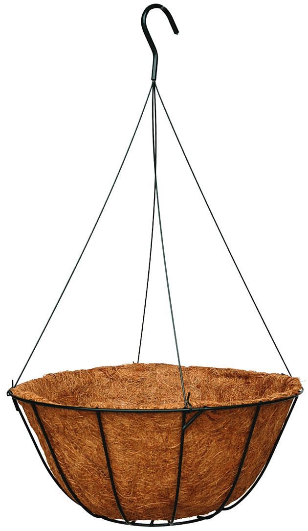 18" COCO BASKET WITH WIRE HANGER - GROWER CASE OF 15 BASKETS