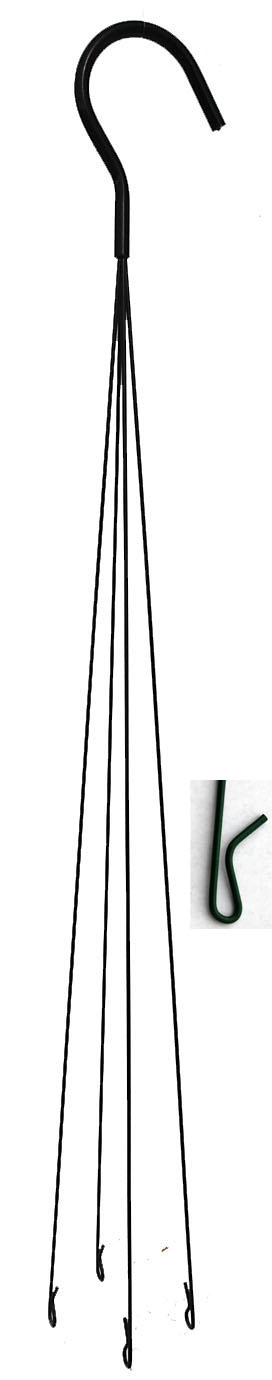 Rigid wire hanger - black - 29" long - 4 strands - pack of 10