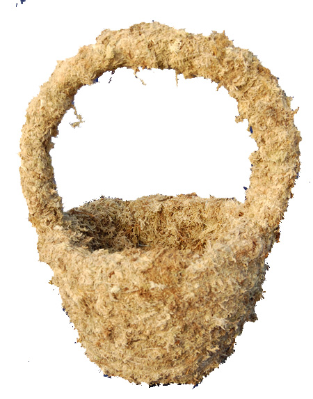 SPHAGNUM MOSS BASKET WITH HANDLE - 16" DIAMETER