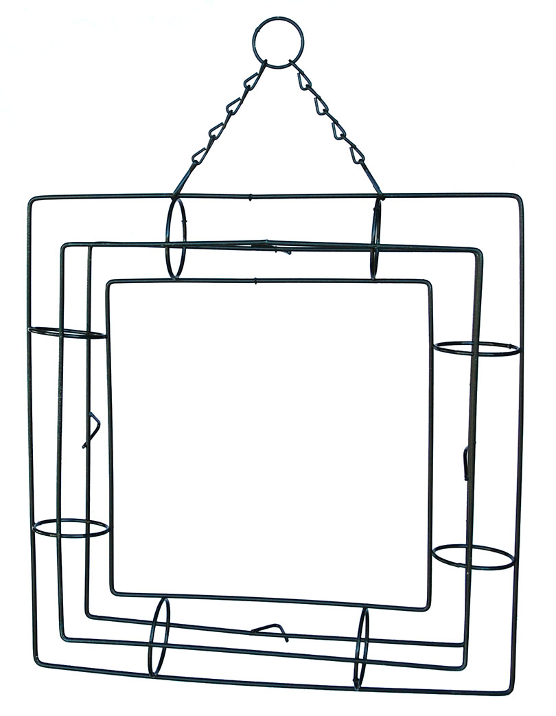 Square wire living wreath forms