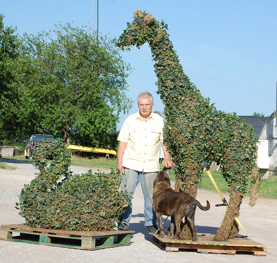 Topiary Giraffe and Topiary Swan