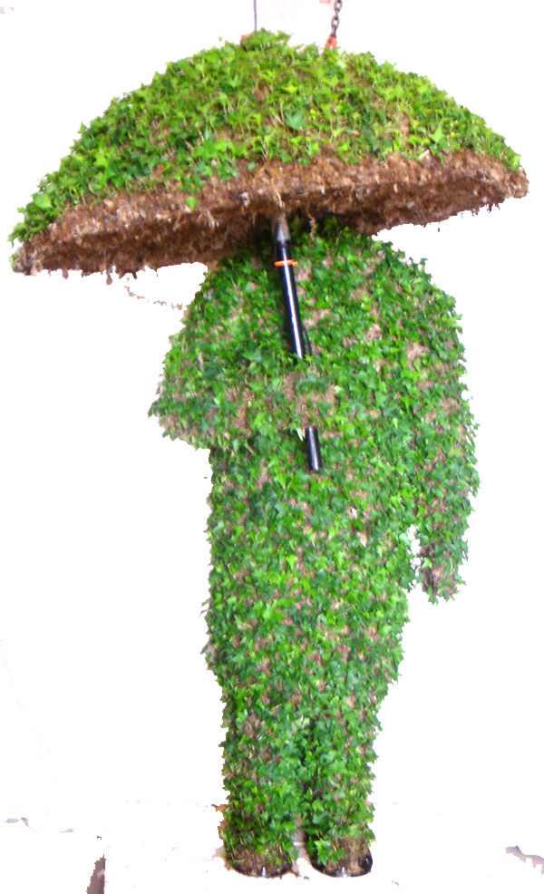 Umbrella men topiary