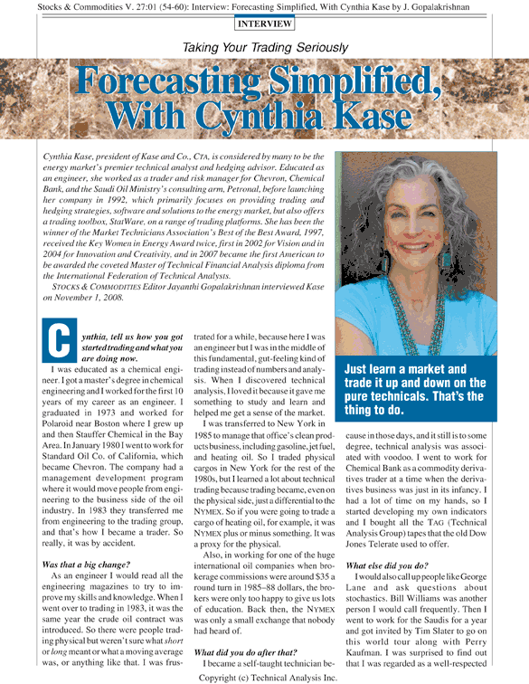 Stocks & Commodities V. 27:01 (54-60): Interview: Forecasting ...