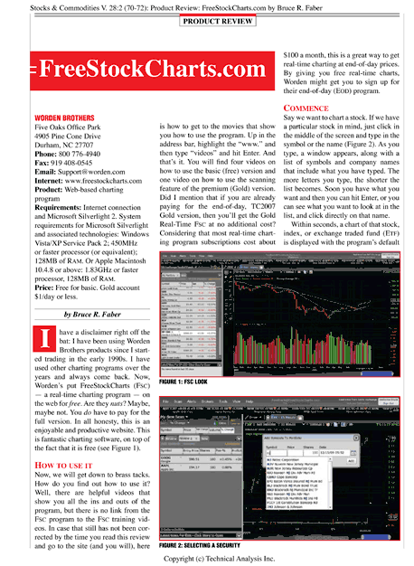 Stocks & Commodities V. 28:2 (70-72): Product Review: FreeStockCharts ...