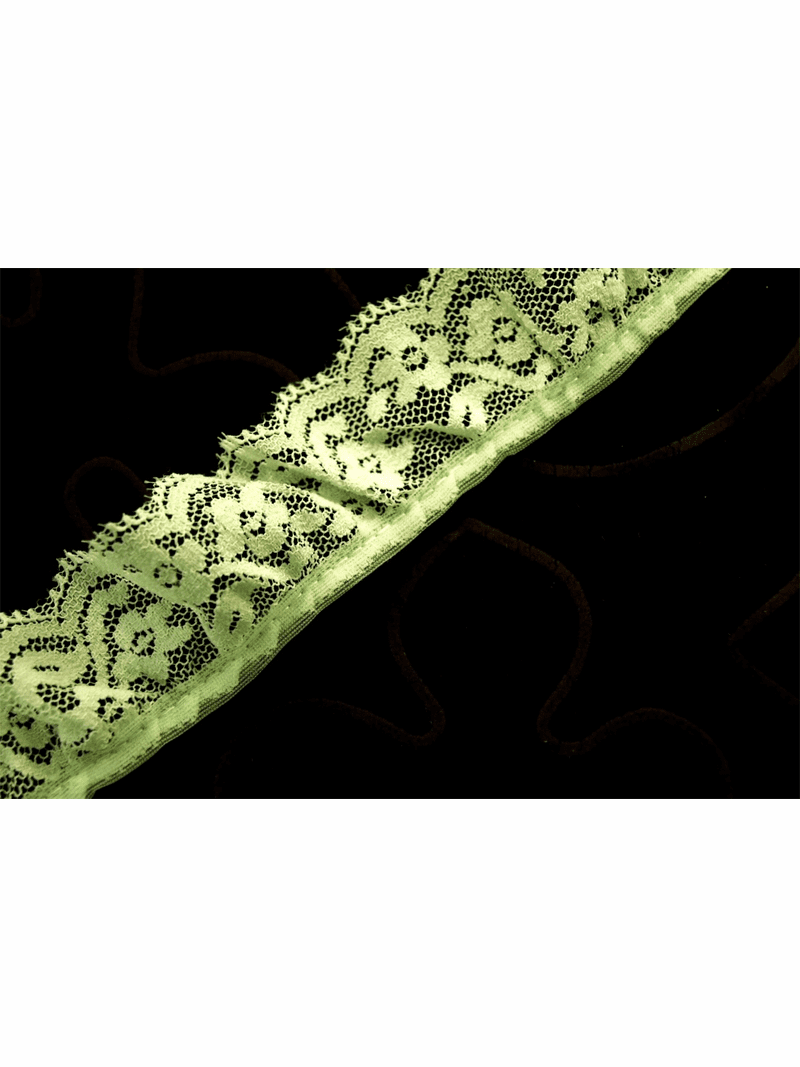 1 1/2" Light Green Floral Ruffled Lace Trim #275