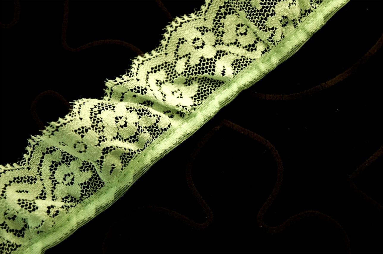 1 1/2" Light Green Floral Ruffled Lace Trim #275