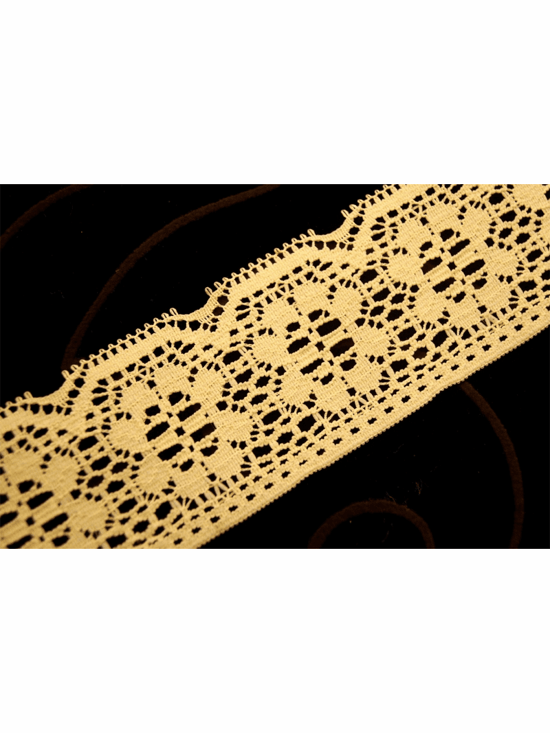 2" Maize Vintage Stiff Lace Trim #1088