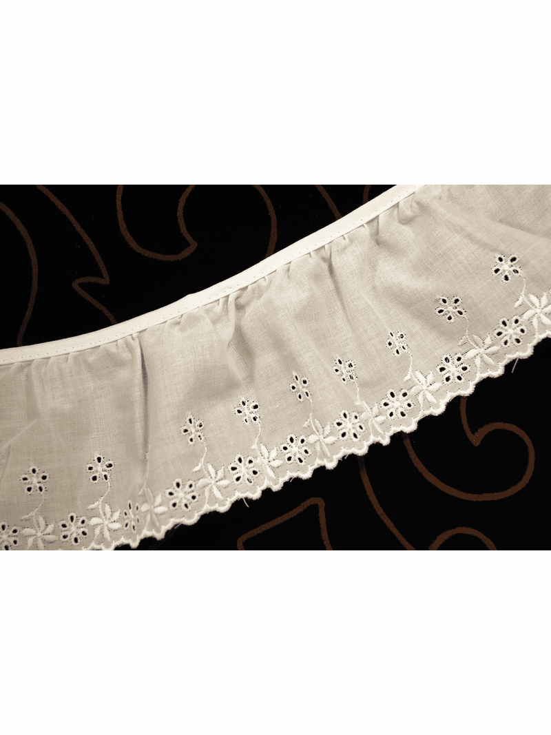3-1/2" Natural Eyelet Ruffled Lace Trim