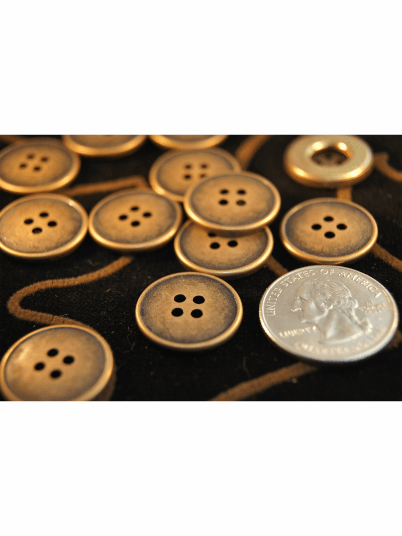 4 Hole Vintage Metal Buttons 3/4" inch (8 pcs)