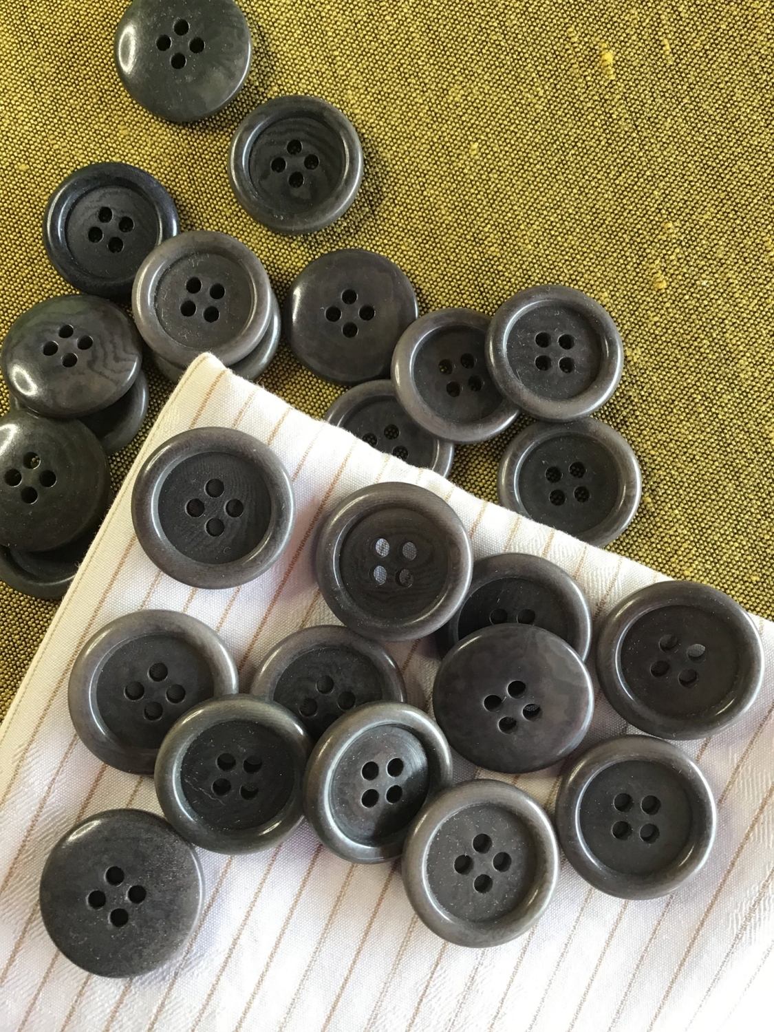 Corozo Button 4 Hole Taupe Button 13/16" (20mm) 32L Vintage Buttons #743