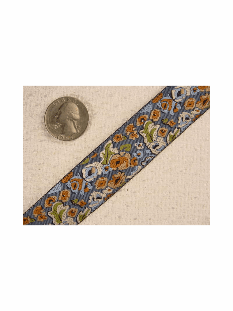 Country Calico Floral Jacquard Ribbon #-WR-60