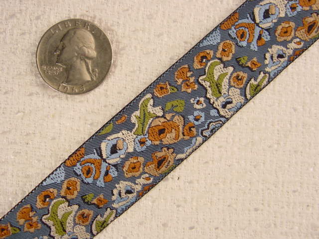 Country Calico Floral Jacquard Ribbon #-WR-60