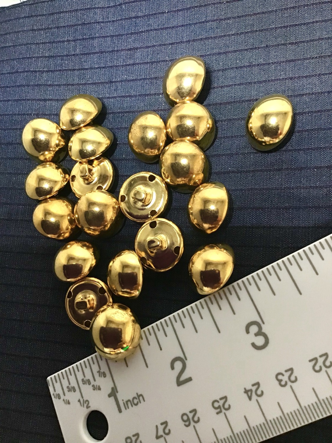 Gold Dome Vintage Shank 11/16" (18mm) 28L Metal Buttons #1041