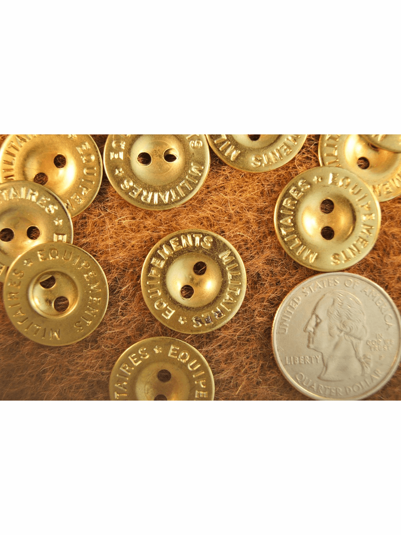 Gold Metal Vintage 2 Hole Buttons 3/4" inch (10 pcs)