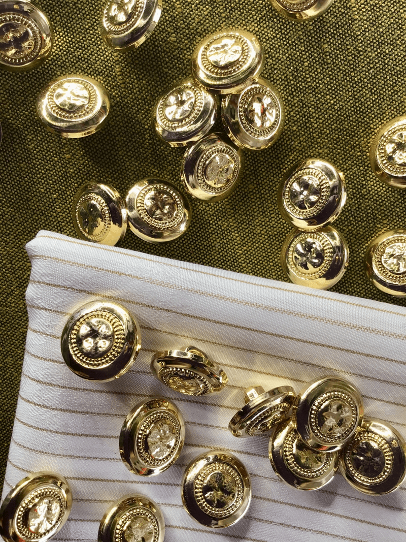 Gold Metallic Shank Button 1/2" (12mm) 20L Gold Vintage Buttons #786