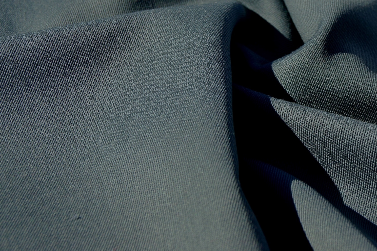 Gray Blue Pure Wool Gabardine Fabric WL-18