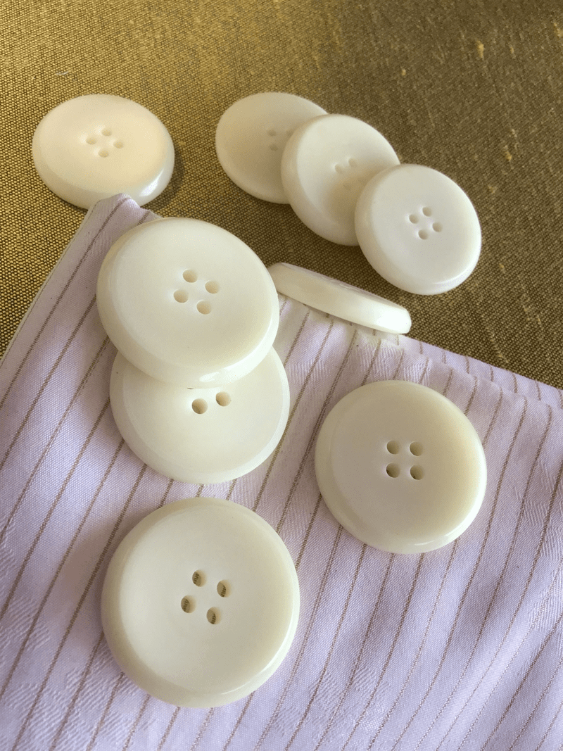 Italian Ecru Off White 4 Hole Button 1-3/16" (30mm) 48L Vintage Buttons ...