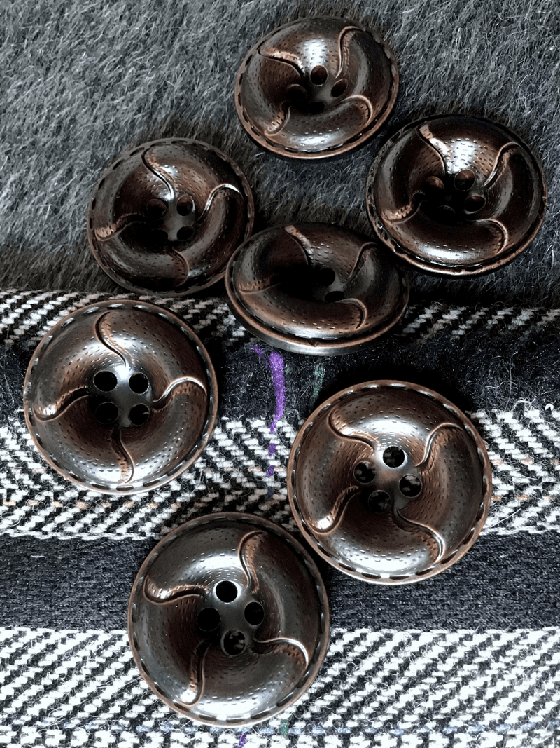 Japan Fashion Leather Look Chocolate Brown 4 Hole Button 1" (25mm) 40L ...