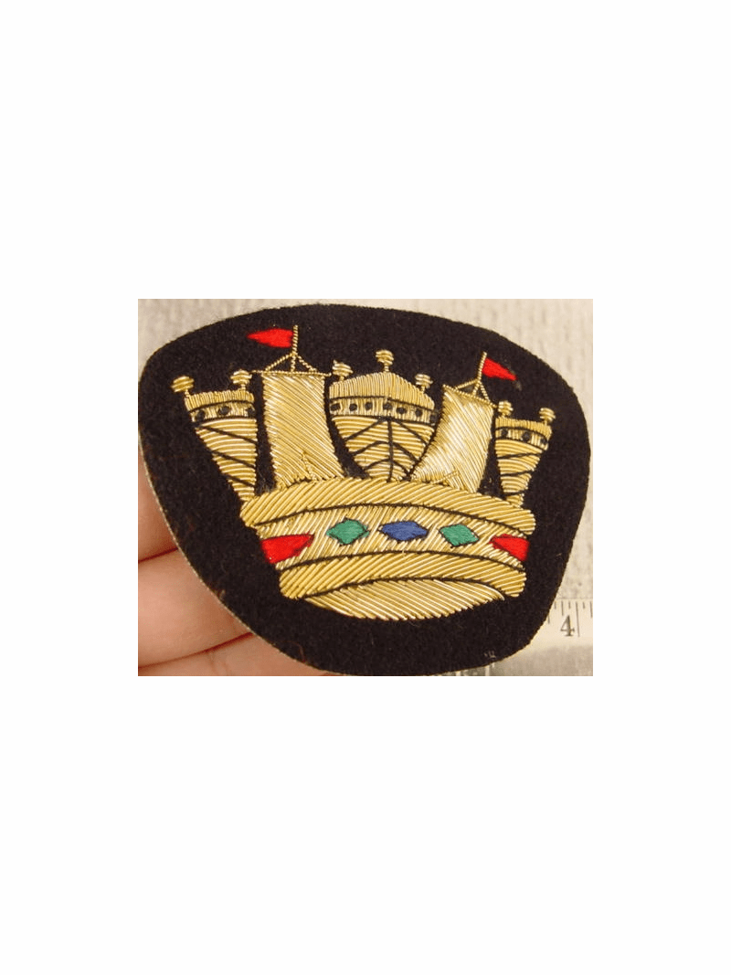 King Crown Embroidered Bullion Crest Patches
