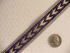 Metallic Gold, Hunter Green and Purple Aztec Print Jacquard Ribbon #WR-5