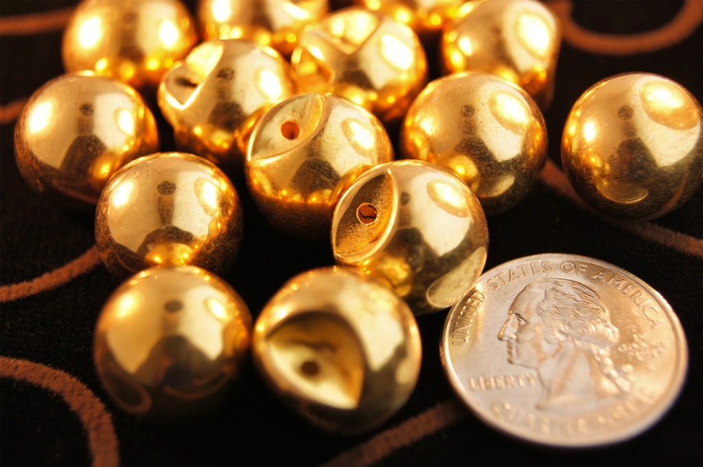 Vintage Metallic Gold Dome Buttons 5/8" inch (10 pcs)