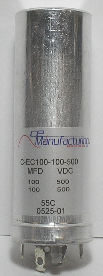 100-100 uF 500V Twistlock Capacitor