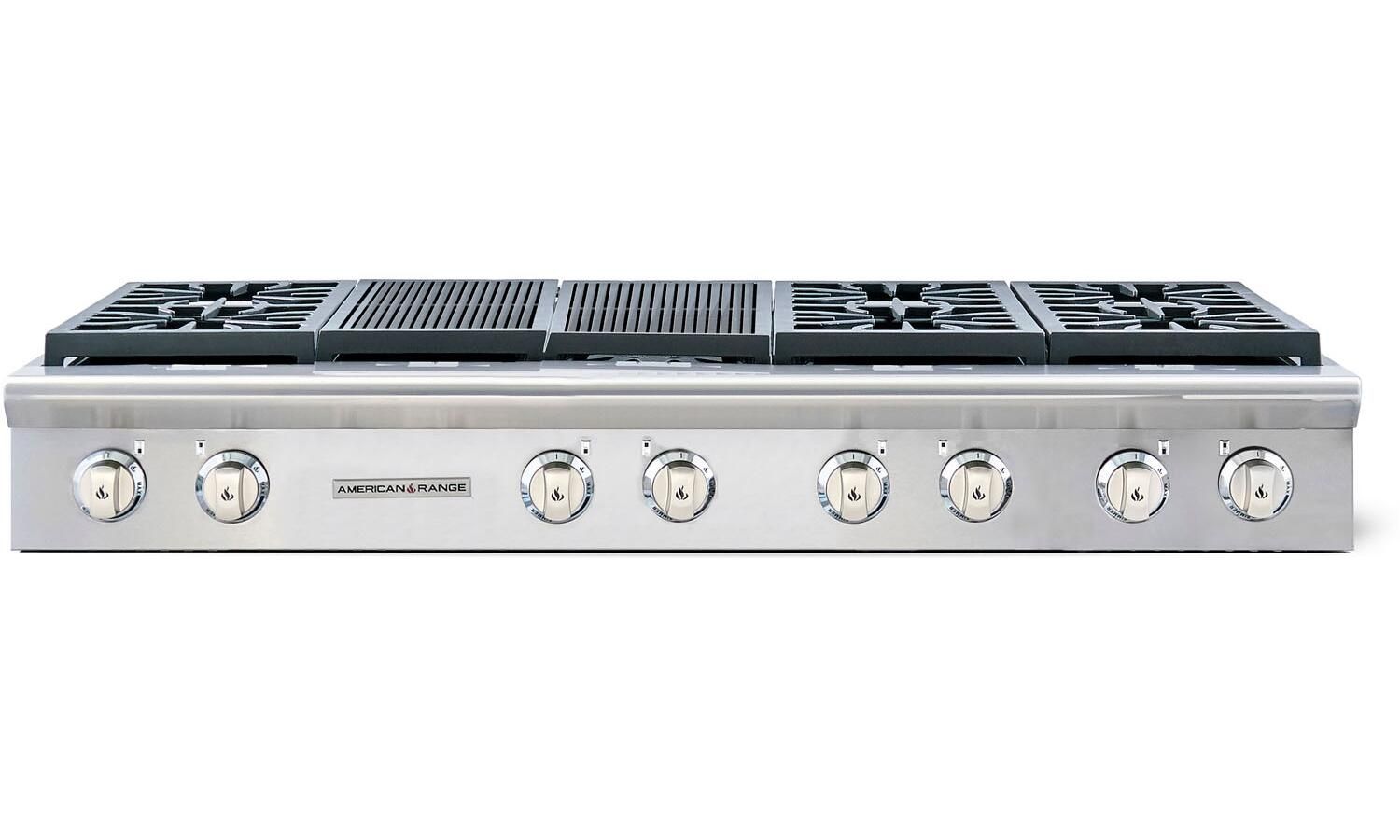 AROBSCT6602GRN American Range 60" Gas Rangetop Performer with 6 Open ...