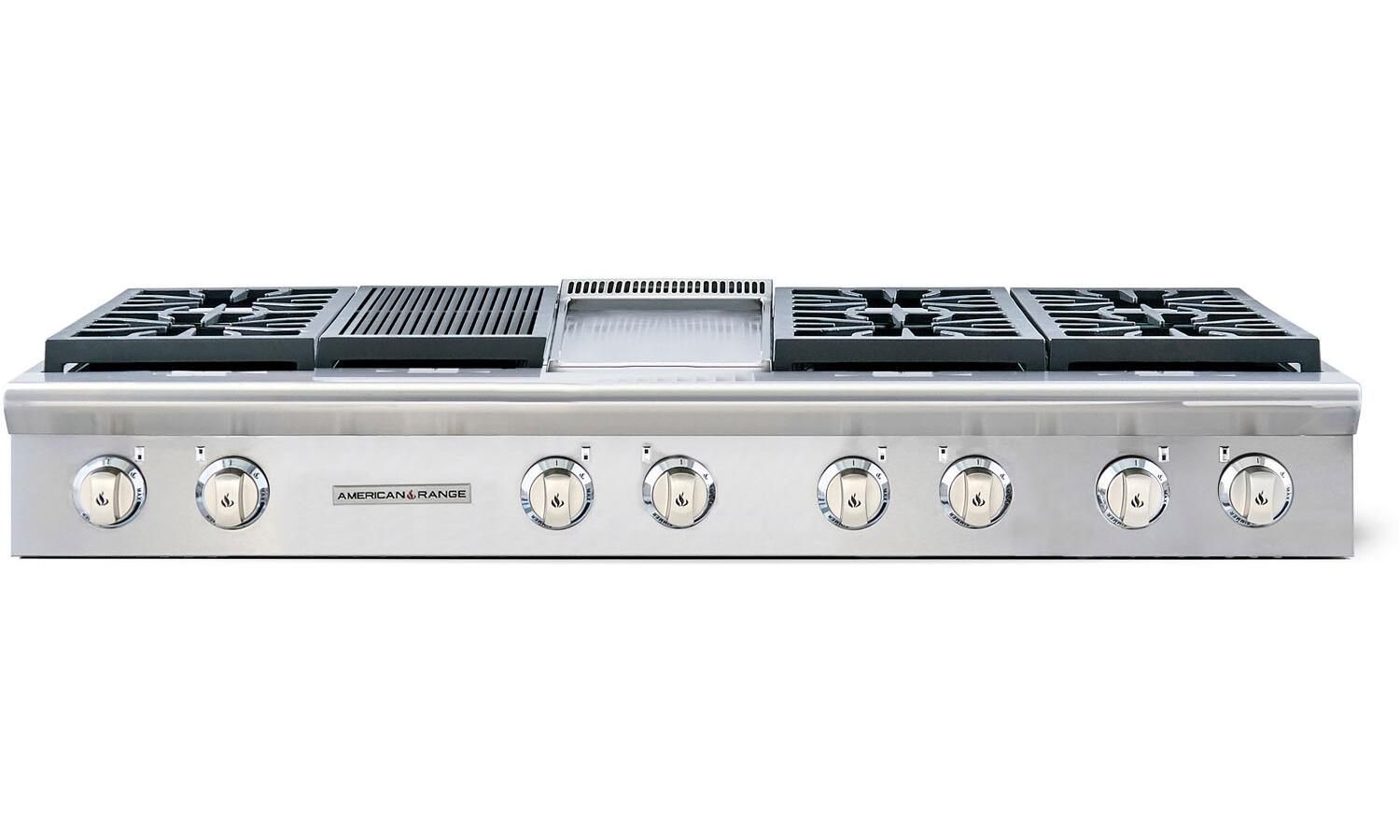 AROBSCT660GDGRN American Range 60" Gas Rangetop Performer with 6 Open ...