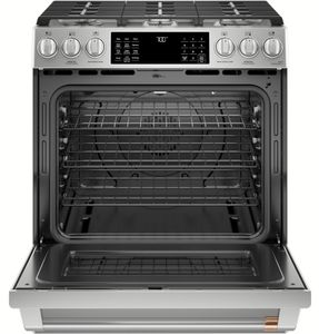 CGS700P2MS1 Cafe 30" Slide-In Front Control Convection Gas Range ...