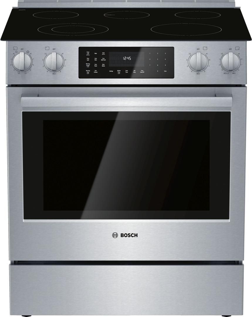HEI8056U Bosch 30" 800 Series 5 Element Electric Slide-in Range with ...