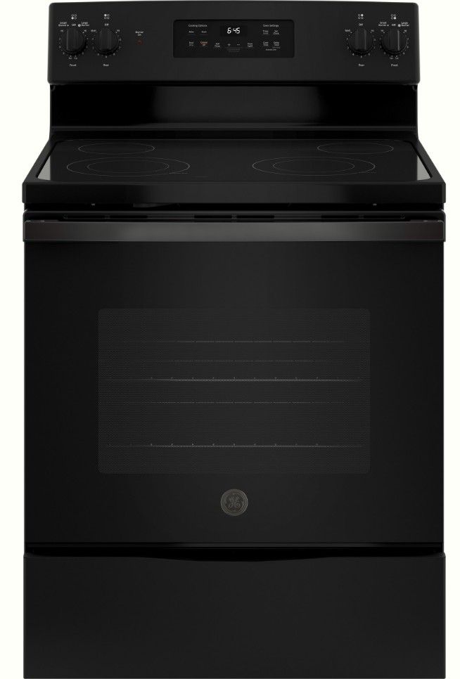 JB645DKBB GE 30" Freestanding Electric Range with Ceramic Glass Cooktop ...