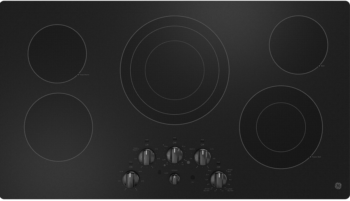 JEP5036DTBB GE 36" Built-In ADA Compliant WiFi Enabled Electric Cooktop ...