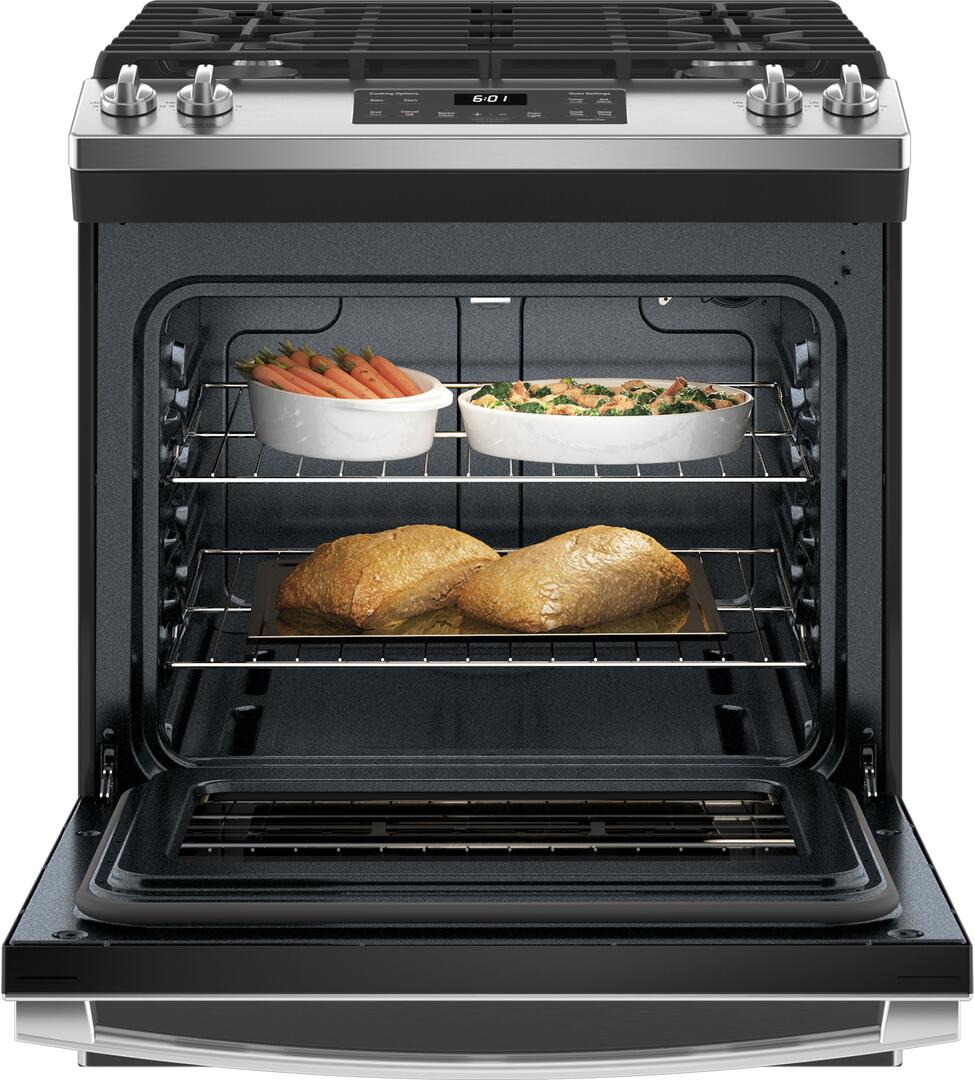 JGSS61SPSS GE 30" Slide In Front Control Gas Range - Stainless Steel