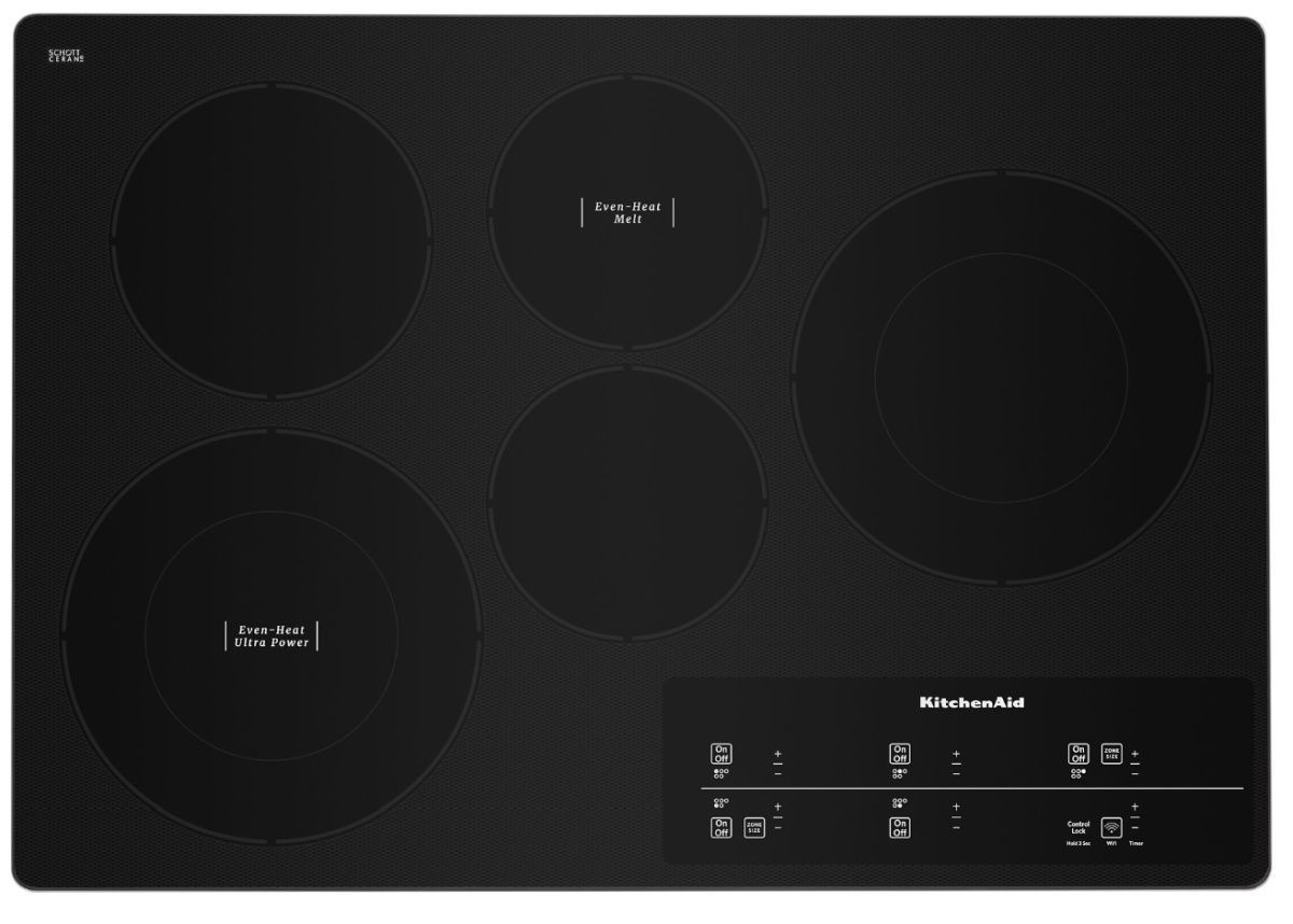 KCES950KSS KitchenAid 30" Electric Cooktop with 5 Elements - Black with ...