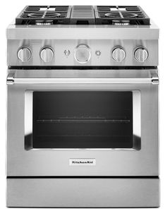 KFDC500JSS KitchenAid 30" Smart Commercial Style Dual Fuel Range with 4 ...