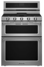 KFGD500ESS KitchenAid 6.0 Cu. Ft. 30" Gas 5 Burner Double Oven ...